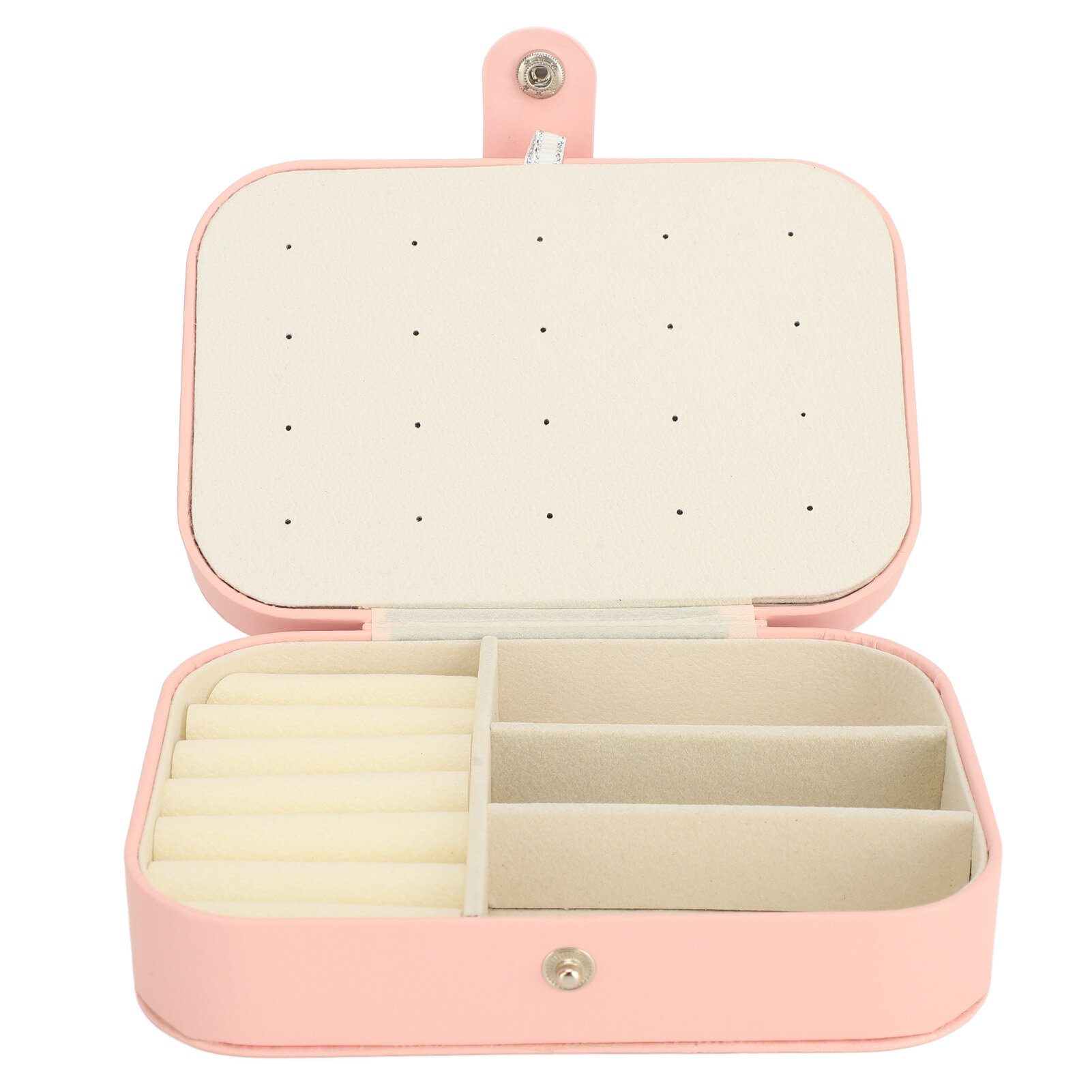 Дорожная шкатулка для хранения украшений, портативная мини-шкатулка для хранения украшений, двухслойный органайзер из искусственной кожи для сережек, колец, ожерелий и браслетов