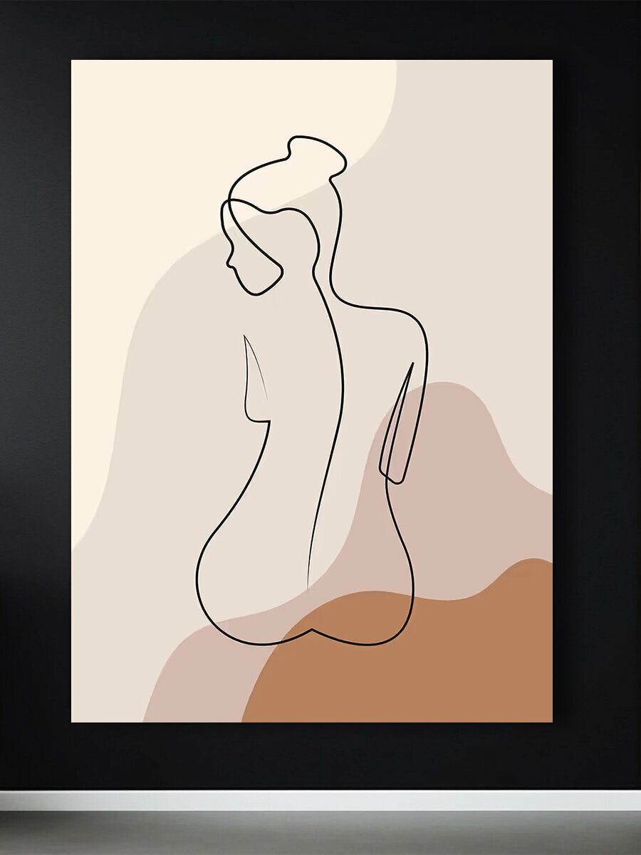 Картина интерьерная - "Силуэт девушки, лицо женщины абстракция" , 40х60 см.