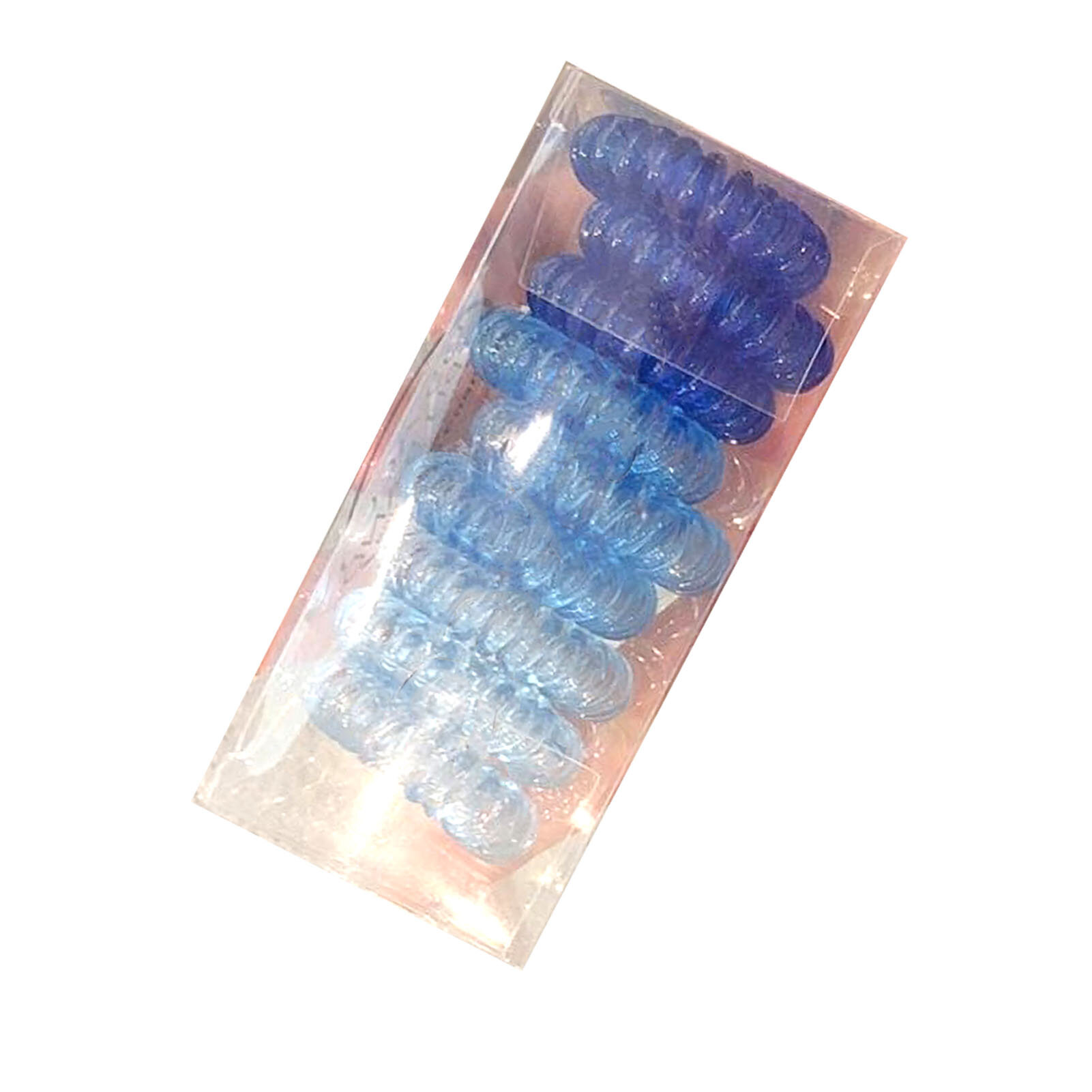 Эластичные резинки для волос в форме телефонного шнура, удобные спиральные резинки для волос для девочек, градиентно-синие