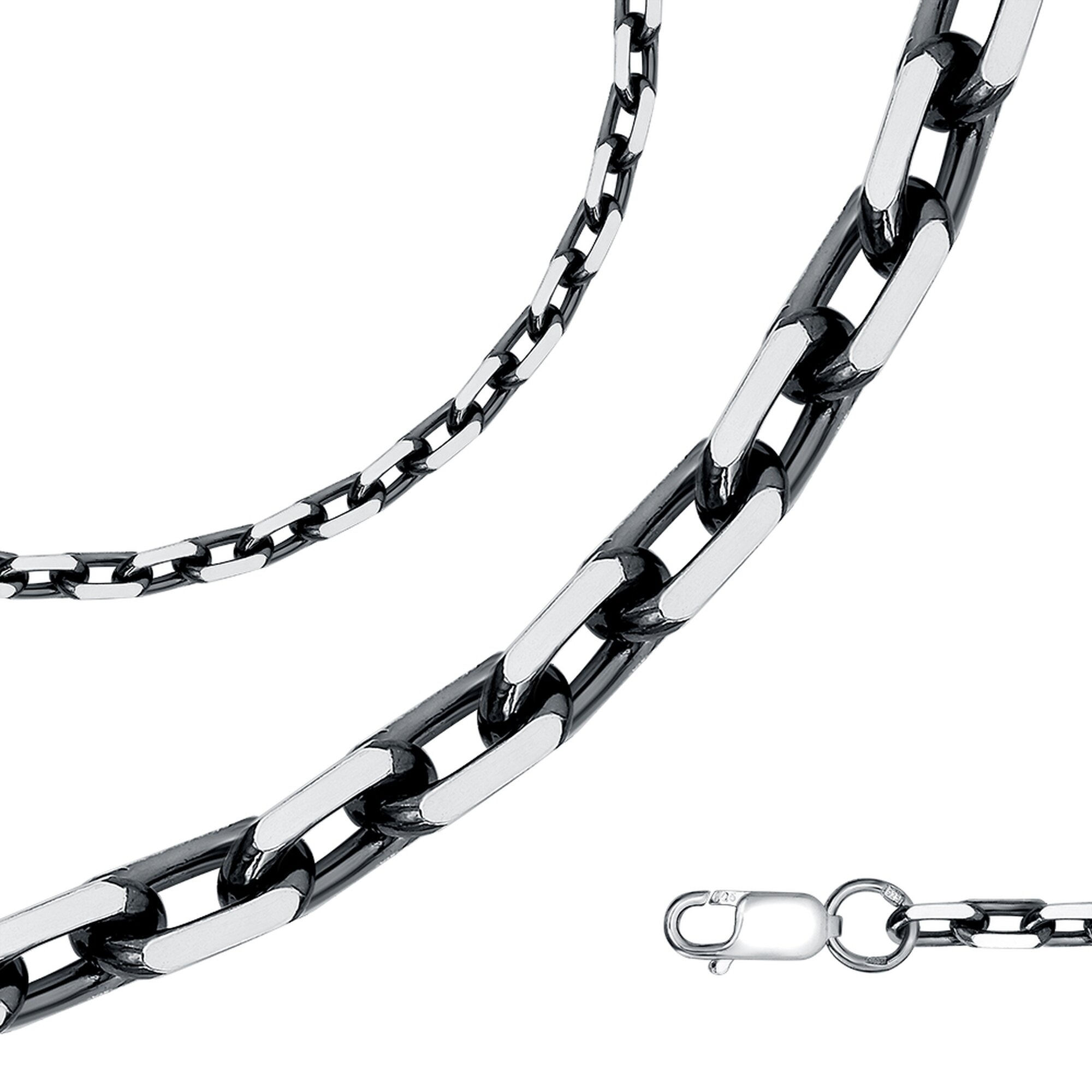 Цепь серебро, 925 проба, чернение