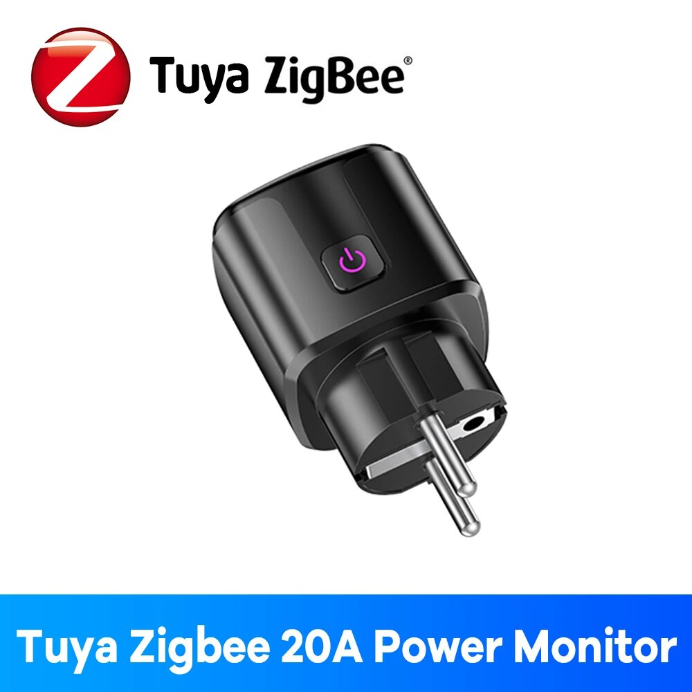 Умная розетка Zigbee 16A Tuya Zigbee 20A M-BK