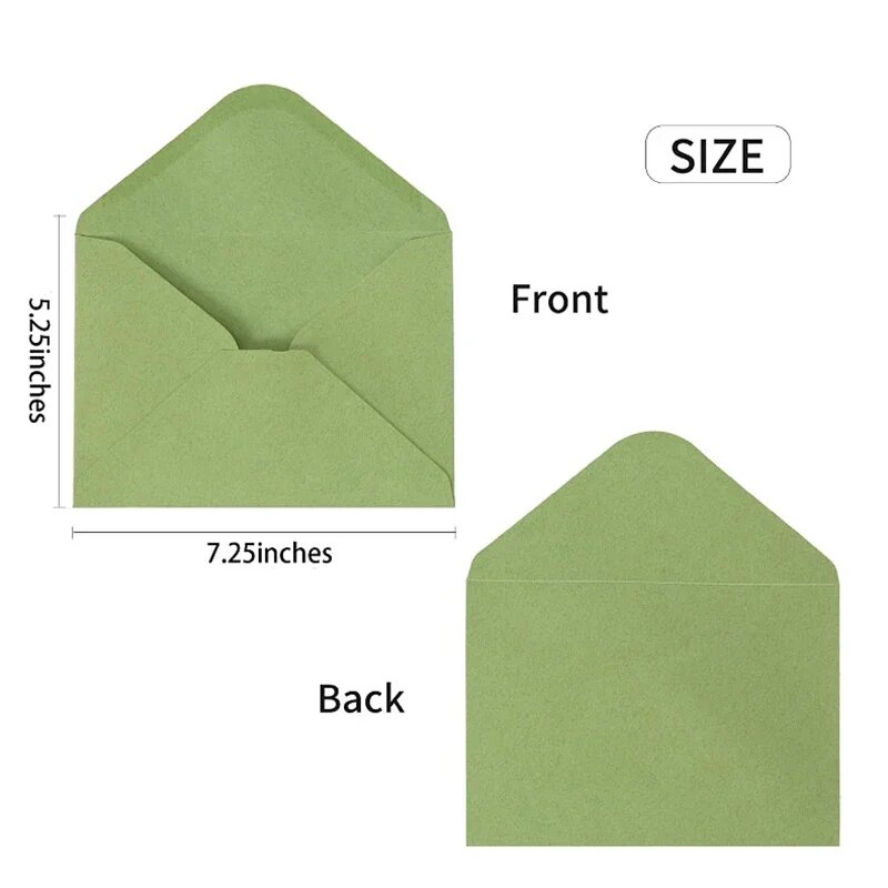 QKX Ретро зеленые конверты из крафтовой бумаги
