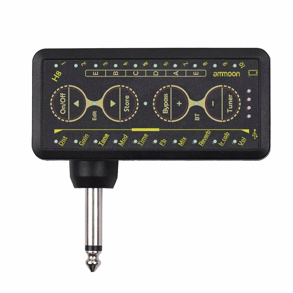 Гитарный усилитель для наушников с мультиэффектами Ammoon Перезаряжаемый карманный