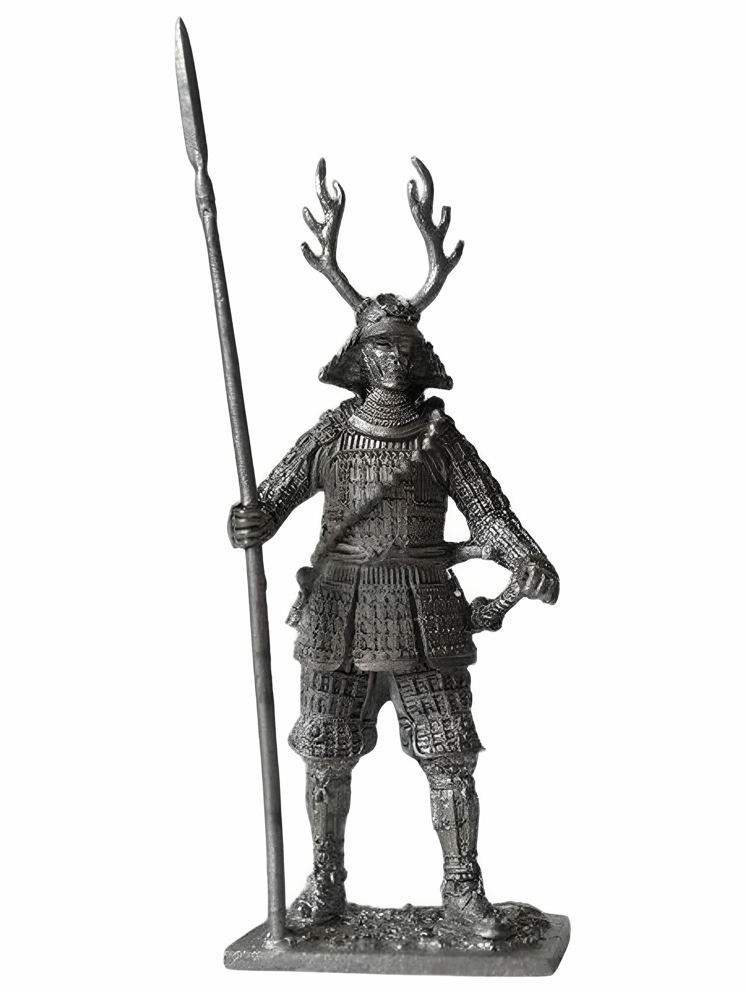 Коллекционный оловянный солдатик фигурка Самурай с копьём яри, 1600 год 54 мм Масштаб1:32