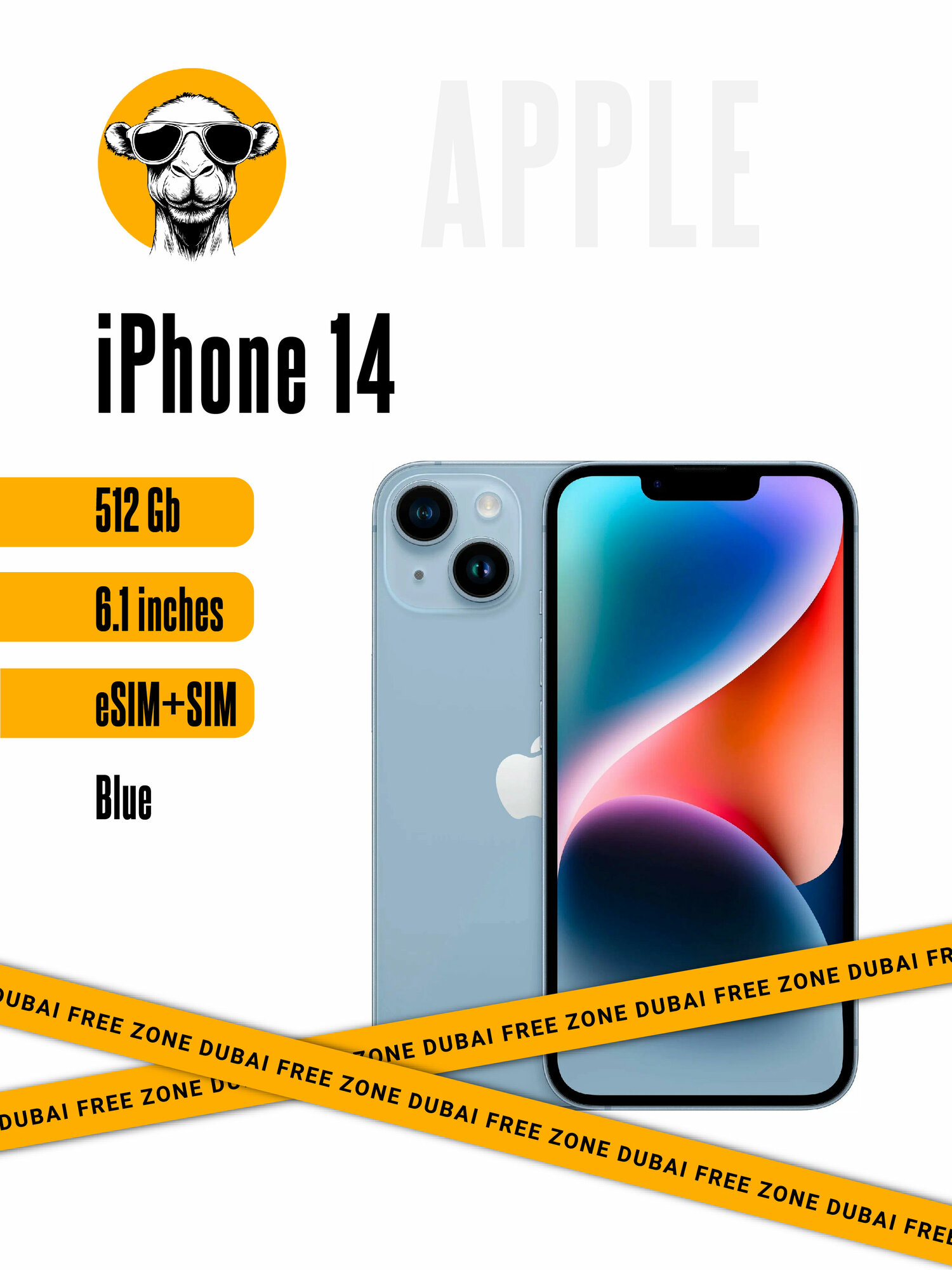 Смартфон iPhone 14 512Gb Blue Sim+E-Sim