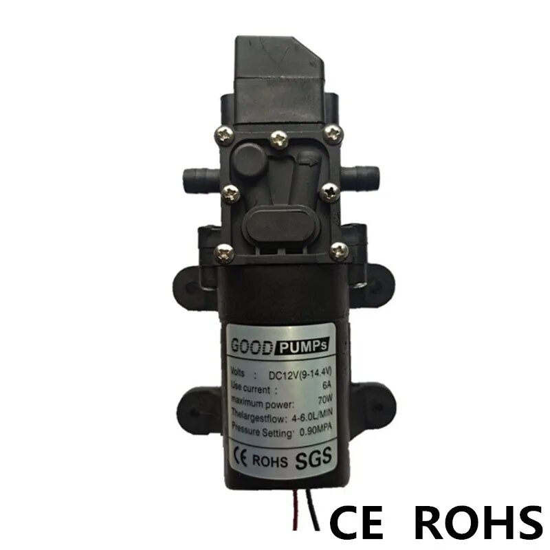 Электрический диафрагменный насос 12V 70W-C черный