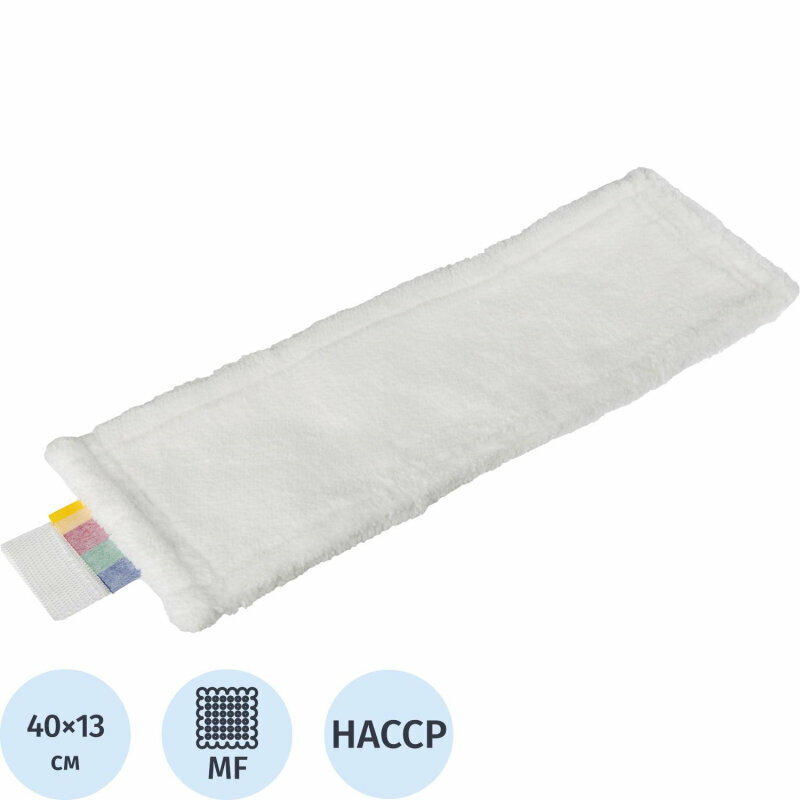 Насадка МОП плоский, 40х13 см, микрофибра, т-образное ухо, белый MF2139, 1563188