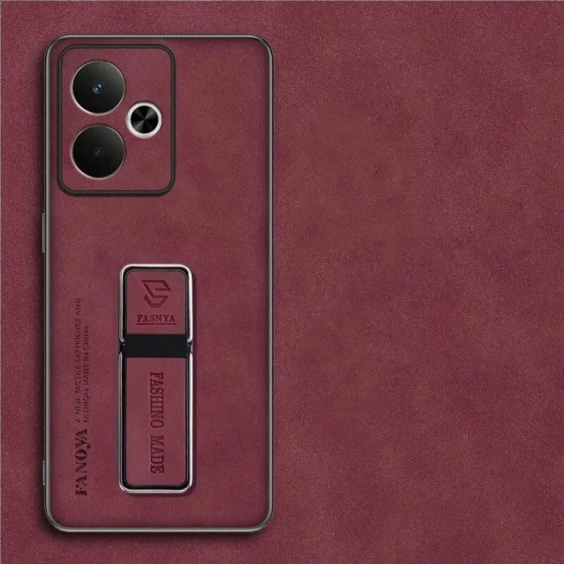 Бордовый чехол для Realme GT7 с подставкой