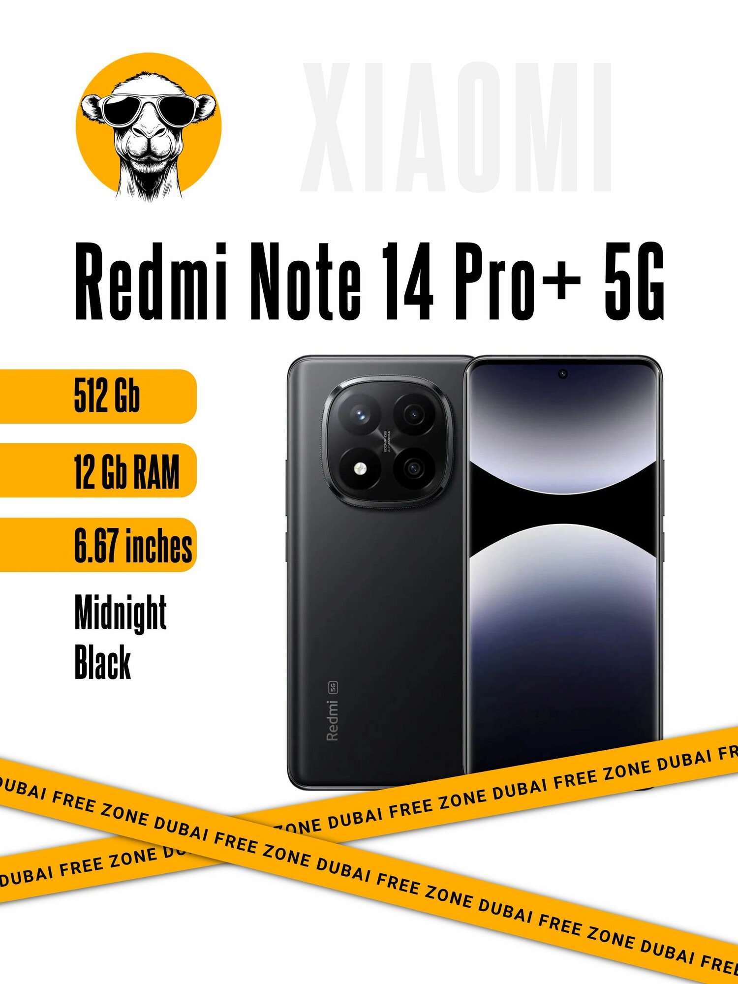 Смартфон Redmi Note 14 Pro Plus 5G 12/512Gb Midnight Black/Чёрный