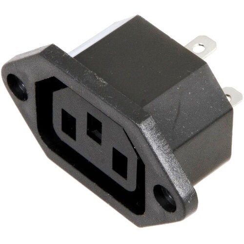 Розетка C13 на корпус Rexant 11-0002 гнездо крепление на винтах 220в 10А 2.5кВт - чёрная