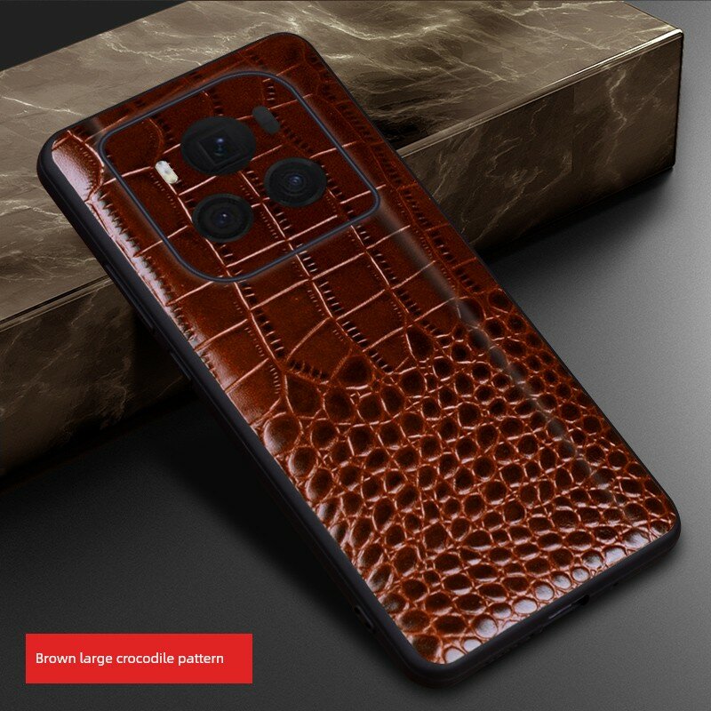 Вобиро роскошный чехол для Honor Magic6 Ultimate Edition с коричневым мелким крокодиловым узором, унисекс