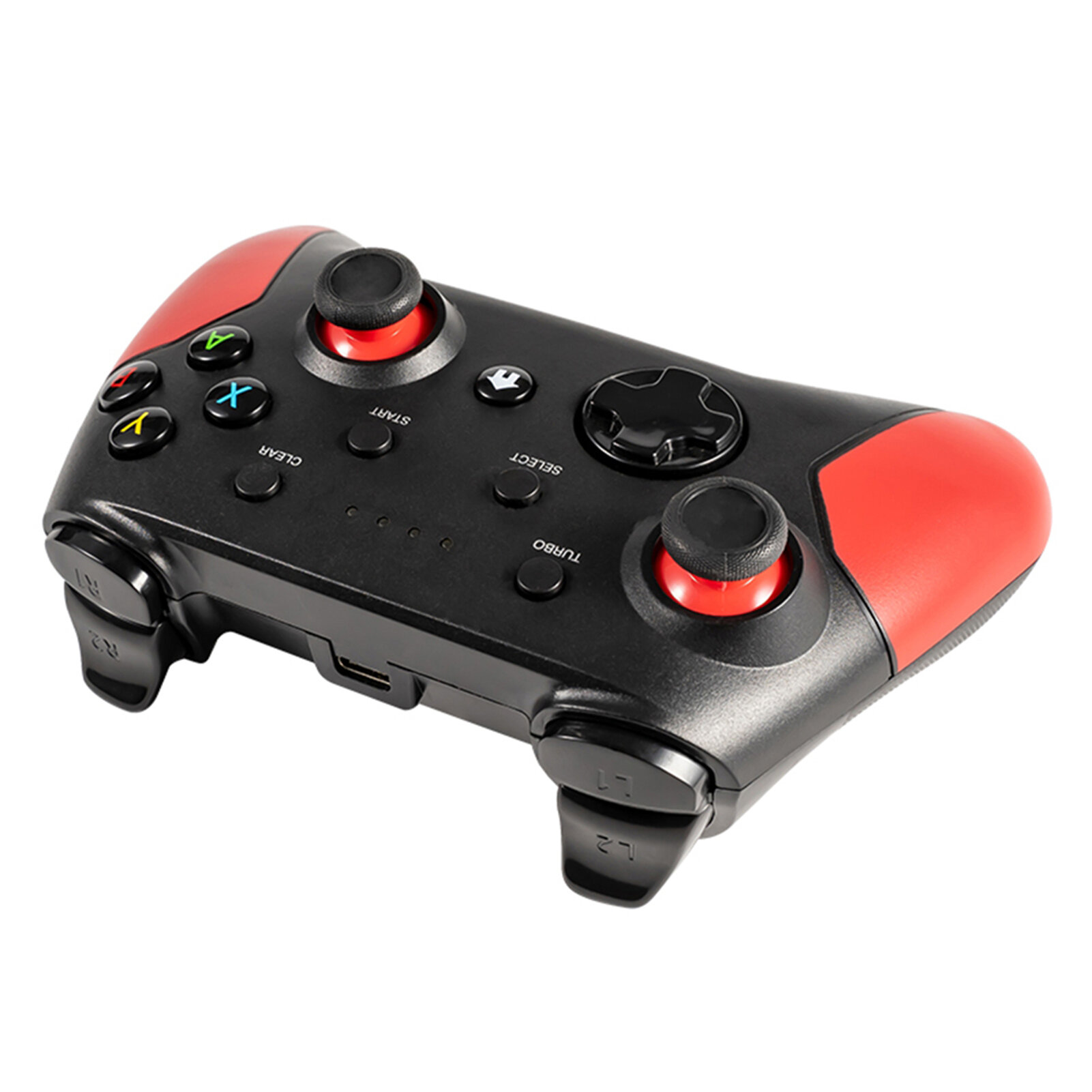 Беспроводные игровые контроллера 2.4g Bt Двух режима игрового контроллера с эргономическим дизайном, высокий точный джойстик с одним ключом. Функция непрерывной атаки U-образное плавучие перекрестные ключа поддерживает мобильные телефоны