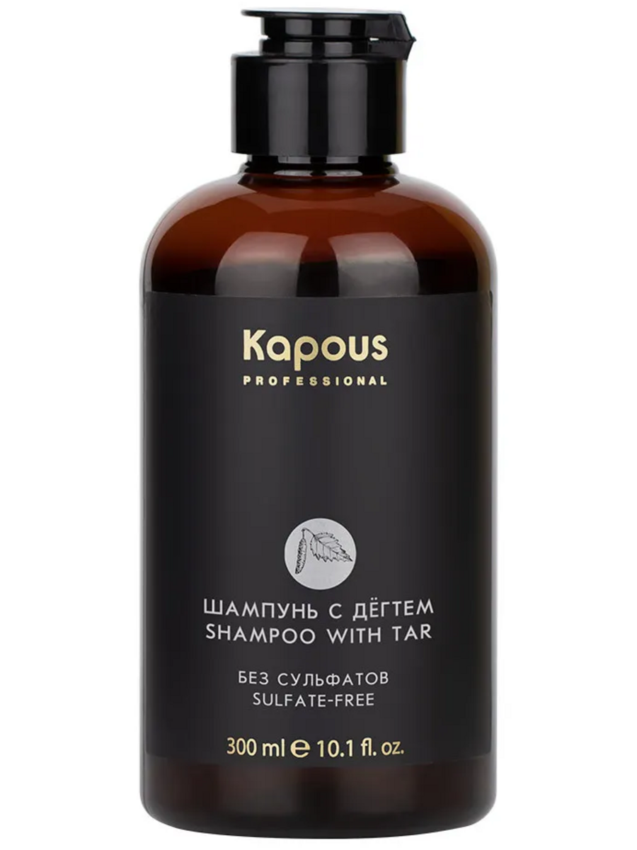 Шампунь Kapous Professional Blond Bar Shampoo With Tar, Беcсульфатный с Дёгтем, 300 мл