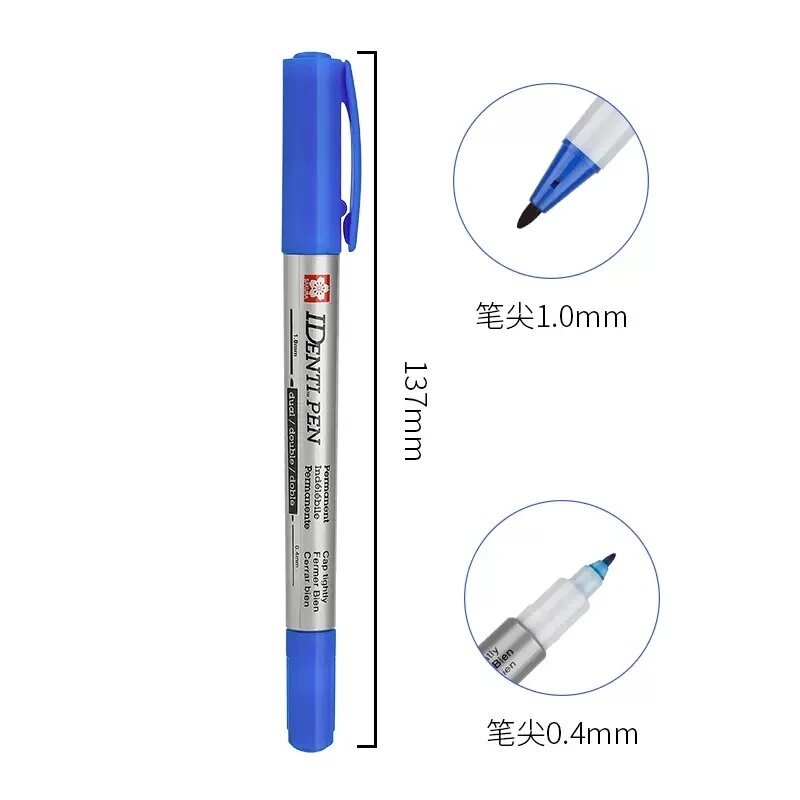 Маркер перманентный SAKURA IDENTI-PEN, синий, 1.0/0.4 мм