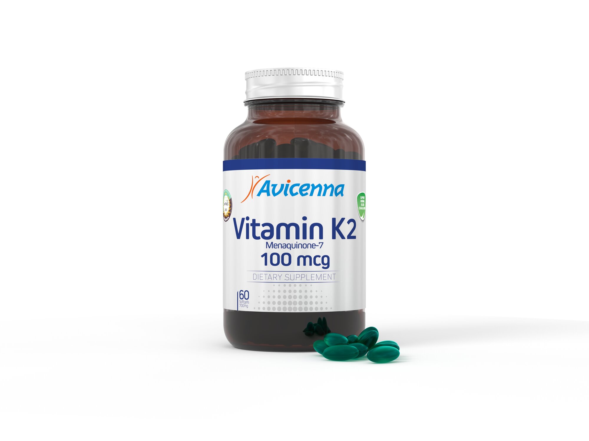 Витамин К2 (МК-7, Менахинон) с натуральным происхождением natto, 100 мкг