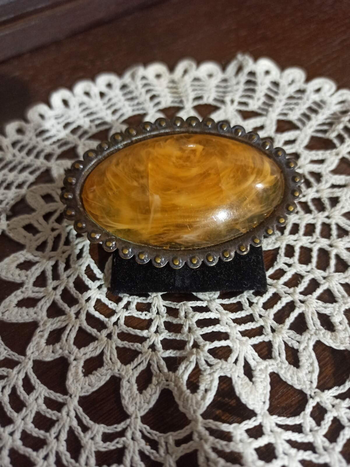 Брошь из янтаря винтажная советская, СССР