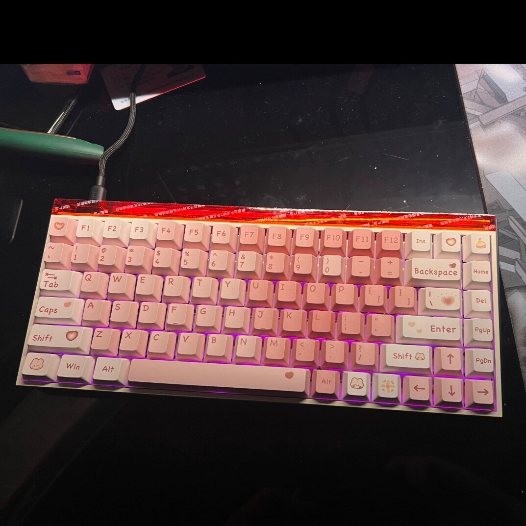 Колпачки для клавиатуры Peach Blossom PBT, подходят для Wooting Extreme Star 82, Rainy 75, Made 68, EZ63, Real 67, RS6