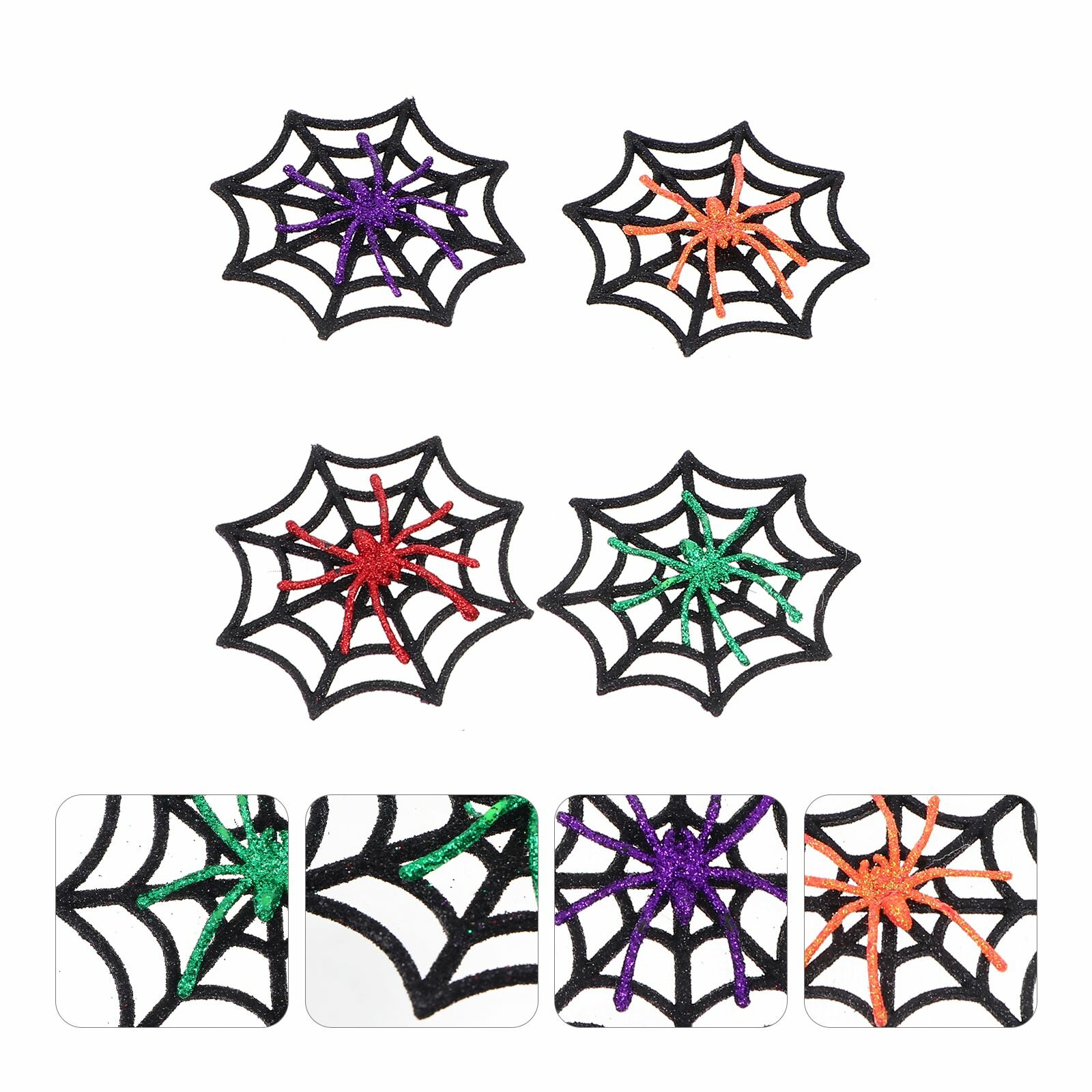 12 Штук Паутины с Пауками, Декорации из Пластика для Хэллоуинской Вечеринки
