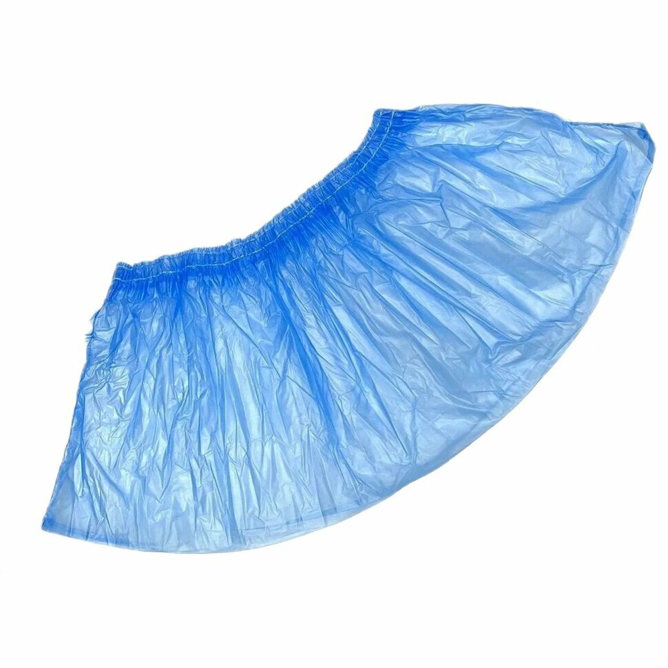 Бахилы п/э Экстра, синие, дв. резинка,5,2гр,20мкм,1250 пар/уп, 2359852