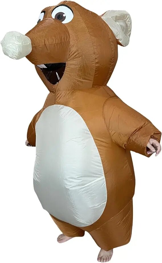 Надувной костюм мыши серый для взрослых Fit Height 160-190cm