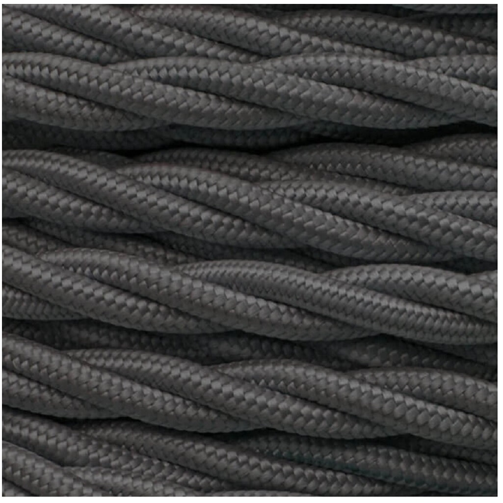 Провод витой Bironi B1-422-713 бытовой пугвнг-ls 2х0.75 кв. мм, декоративный, графит матовый, длина 1 метр