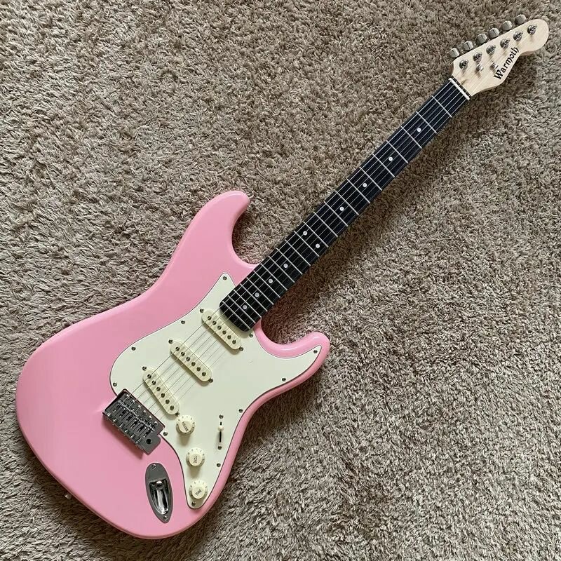 Электрогитара Warmoth ST розовый, 6 винтов, звукосниматели SSS, липа