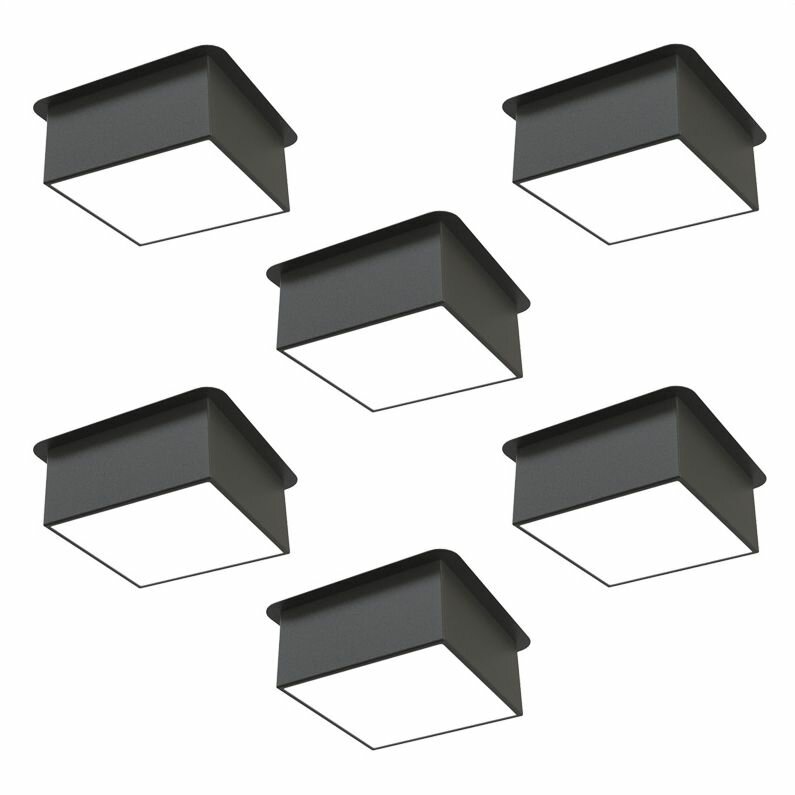 Светодиодный светильник Грильято Домино х6 100х100 40Вт 4000К черный