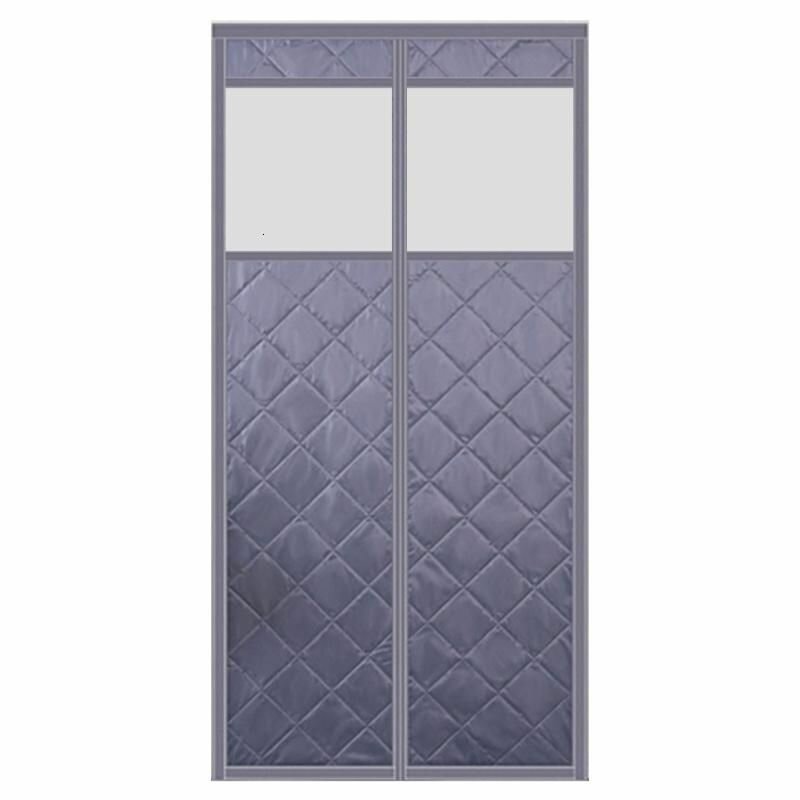 Утепленная зимняя дверная занавеска с магнитной фиксацией и ветрозащитой для домов с детьми или пожилыми, - W90H210 - 6