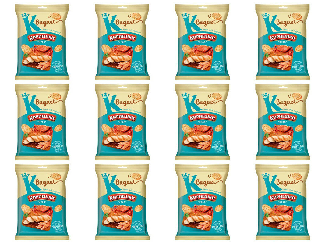 Кириешки Baguet, Сухарики со вкусом краба, 50 г, 12 шт.