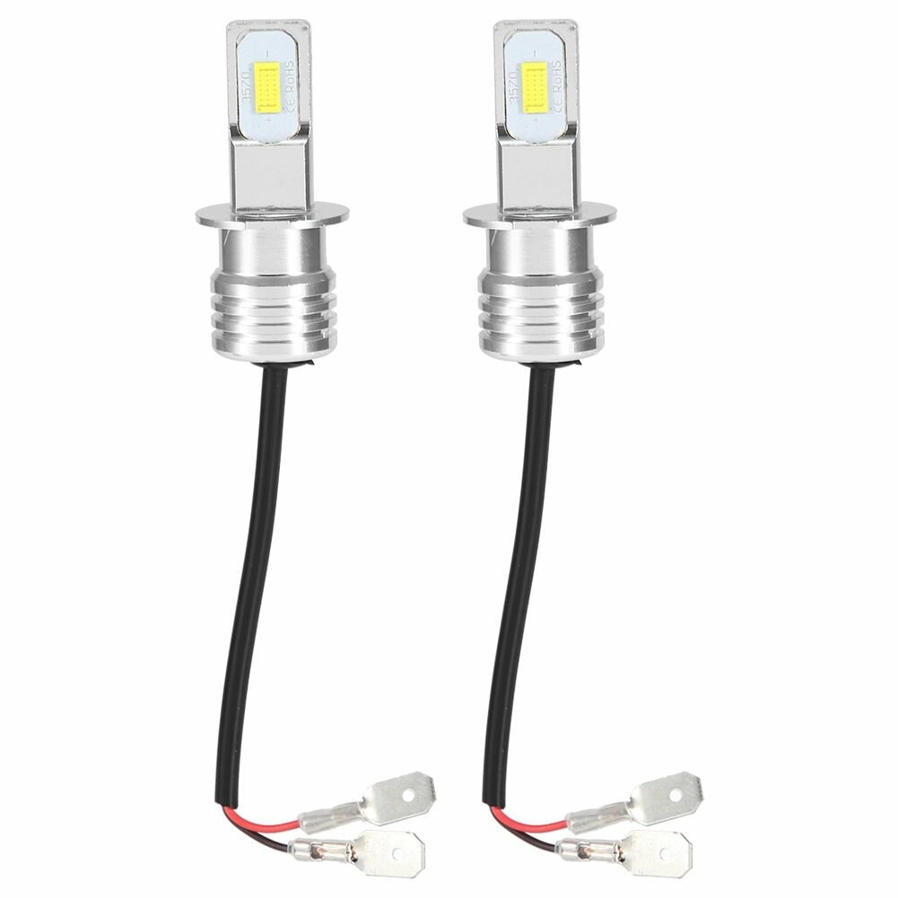 2шт H3 80W 8000K 12-24V Универсальный аксессуар Белая светодиодная противотуманная лампа с декодированием
