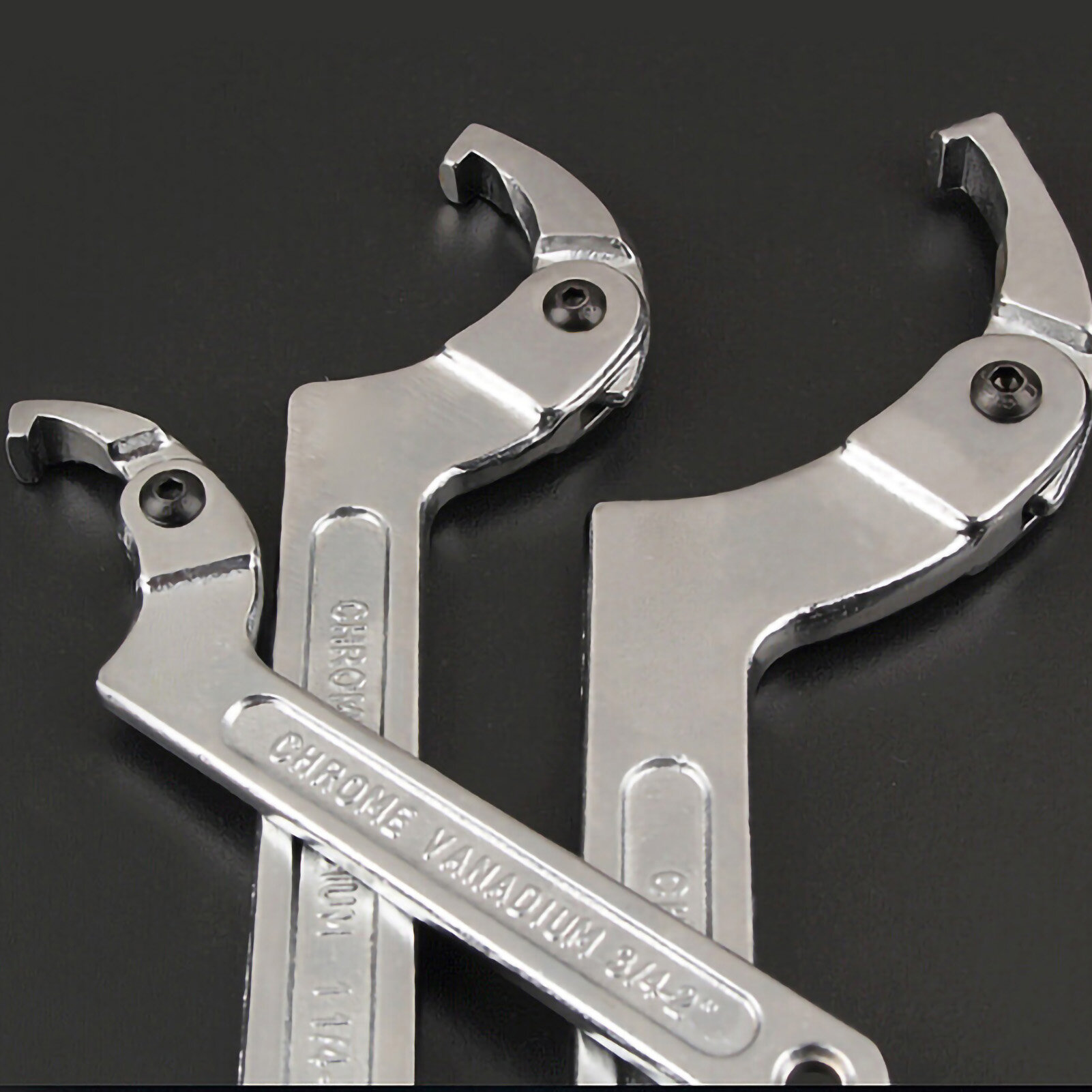 Многофункциональный крючковый ключ, регулируемый С-образный ключ с подвижной головкой, ручной ремонтный инструмент, квадратная головка 4 1/2–6 7/10 дюйма (115–170 мм)