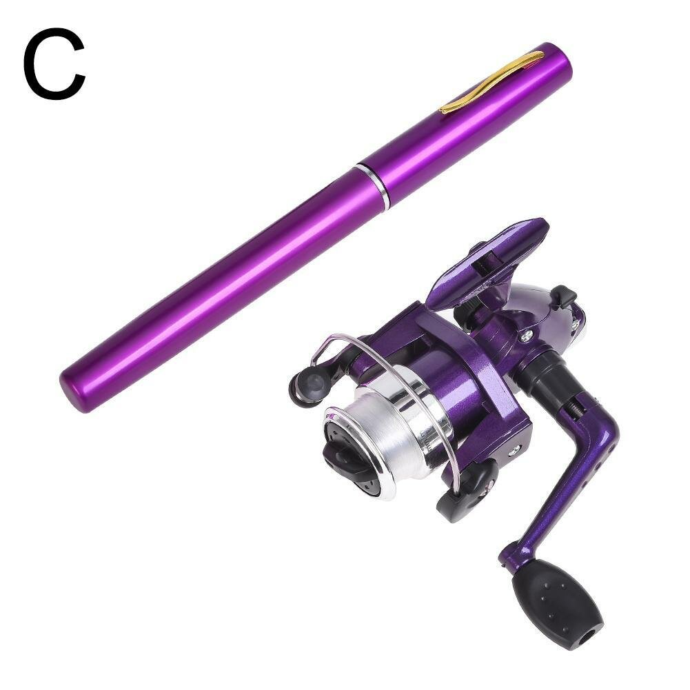 Телескопическая мини-удочка 1 м, удочка в стиле ручки, спиннинговая катушка