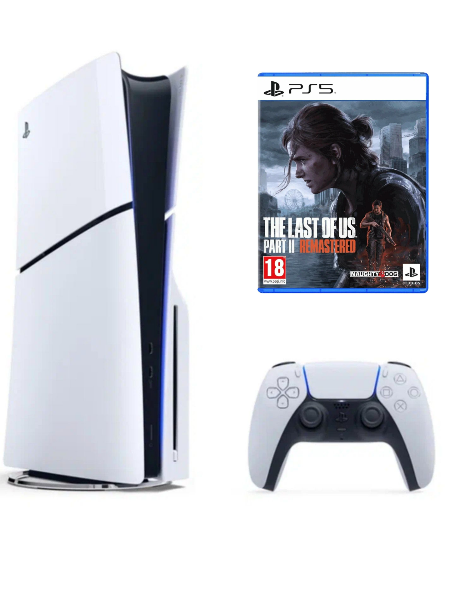 Игровая приставка Sony PlayStation 5 Slim, с дисководом, 1000 ГБ SSD, игра The last of us 2 remake