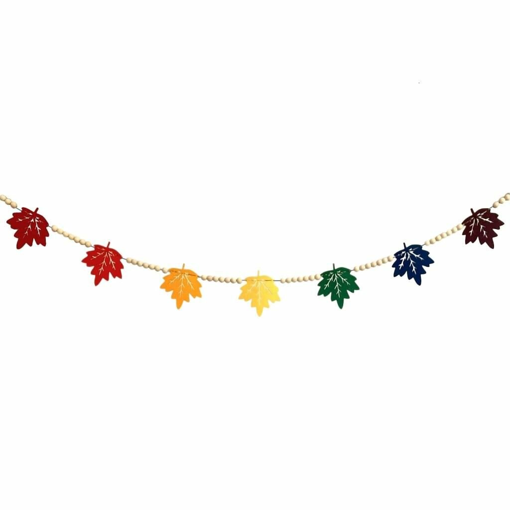 Фетровые гирлянды с листьями на День Благодарения, - A003
