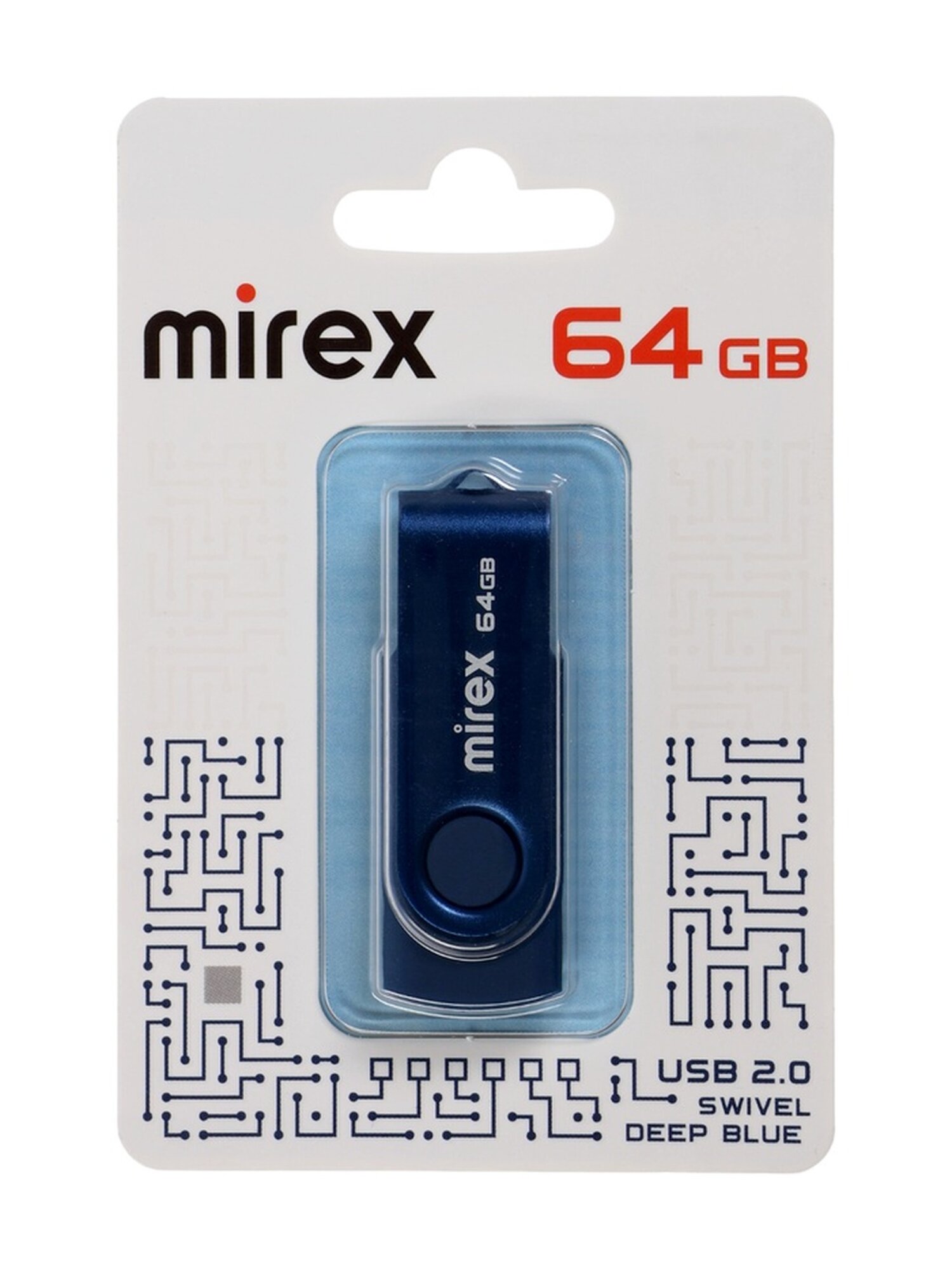 USB флэш-накопитель 64 ГБ Mirex SWIVEL DEEP BLUE 64GB (ecopack) 10878591