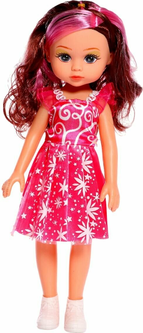Детская ростовая кукла "Виктория" в платье, высота 32 см, модельная пластиковая куколка принцесса длинными волосами