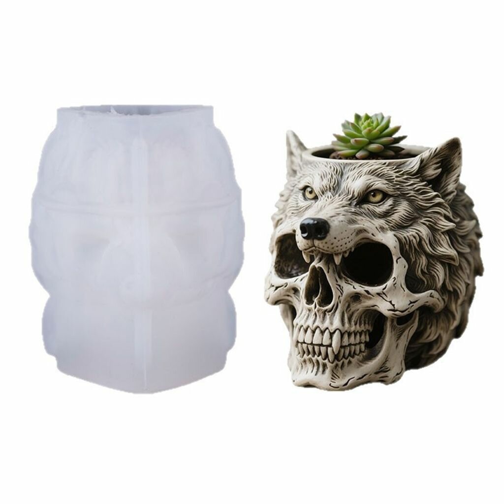 Силиконовая Форма Для Цветочного Горшка Со Скелетом Волка