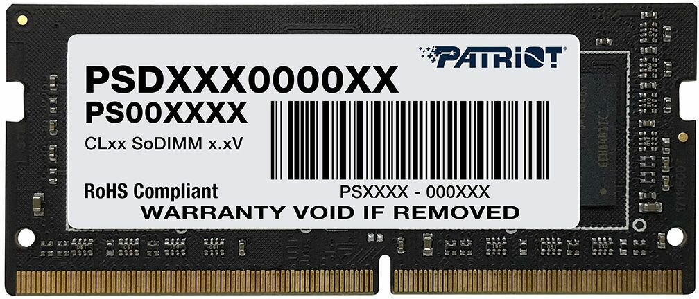 Оперативная память Patriot Signature PSD48G320081S DDR4 - 1x 8ГБ 3200МГц, для ноутбуков
