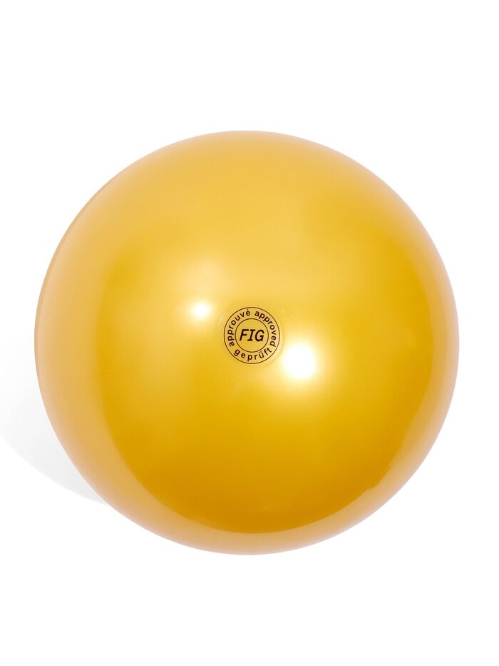 Мяч для художественной гимнастики Металлик, диаметр 19 см, цвет желтый