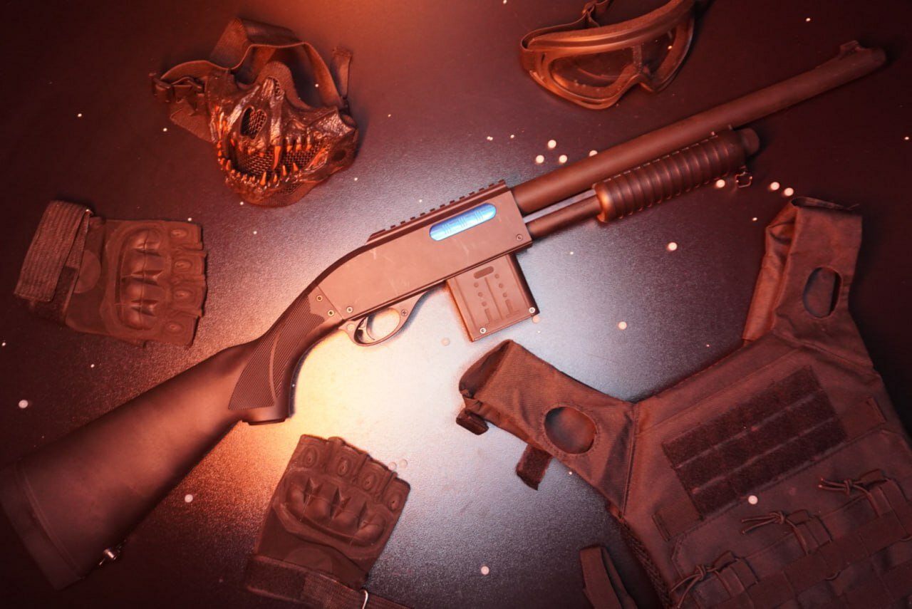 Орбиз Дробовик Remington M870 XYL, стреляет мягкими шариками, гидрогеилевый дробовик, гидробольный remington, Черный