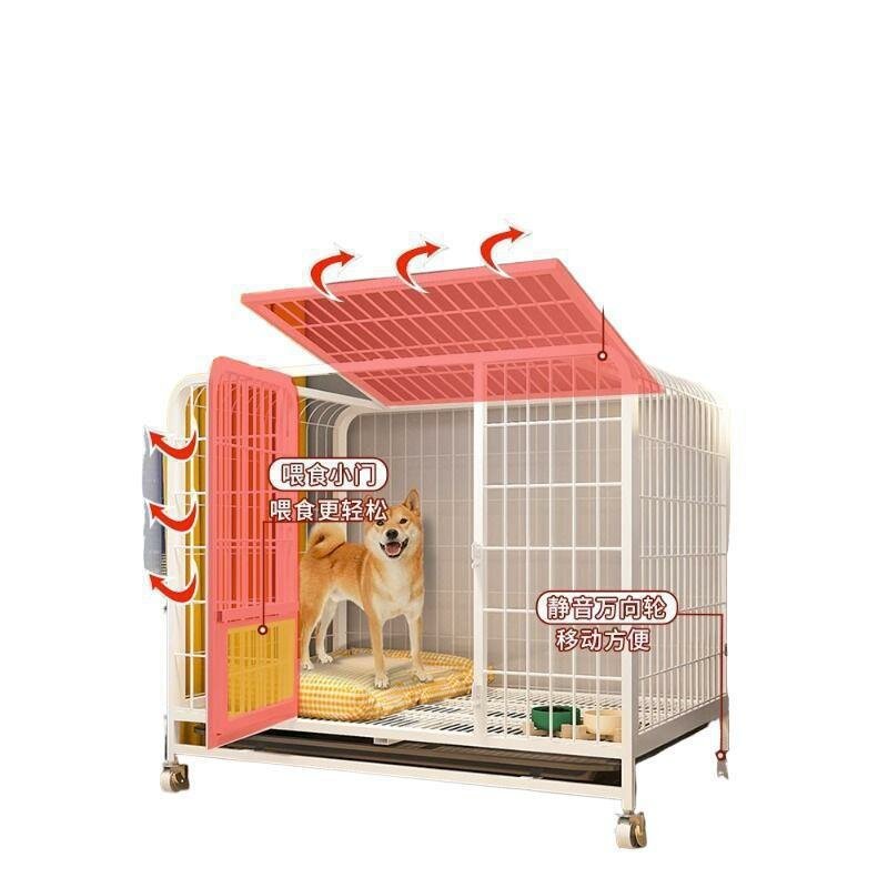 Клетка для собак среднего и маленького размера, большая, для дома, с интегрированным туалетом, домик для собак Шиба-ину и корги, клетка для питомцев, забор для собак
