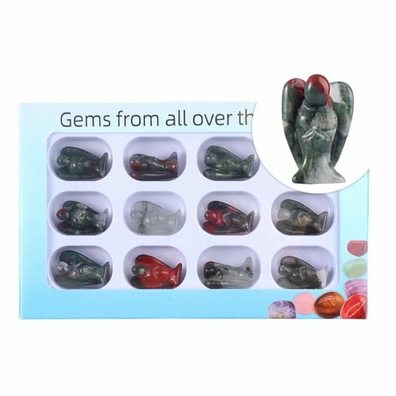 Уникальная статуэтка ангела из натурального камня, духовное украшение для дома, - Африканский кровавик