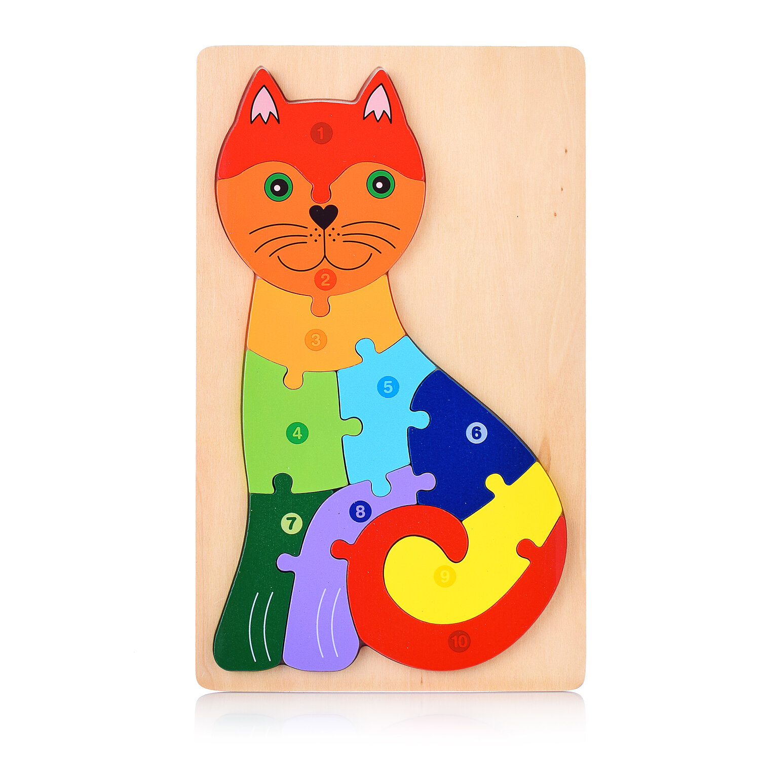 Пазл-вкладыш для детей "Лисичка" D1815 Щепочка, 10 фигурок, дерево