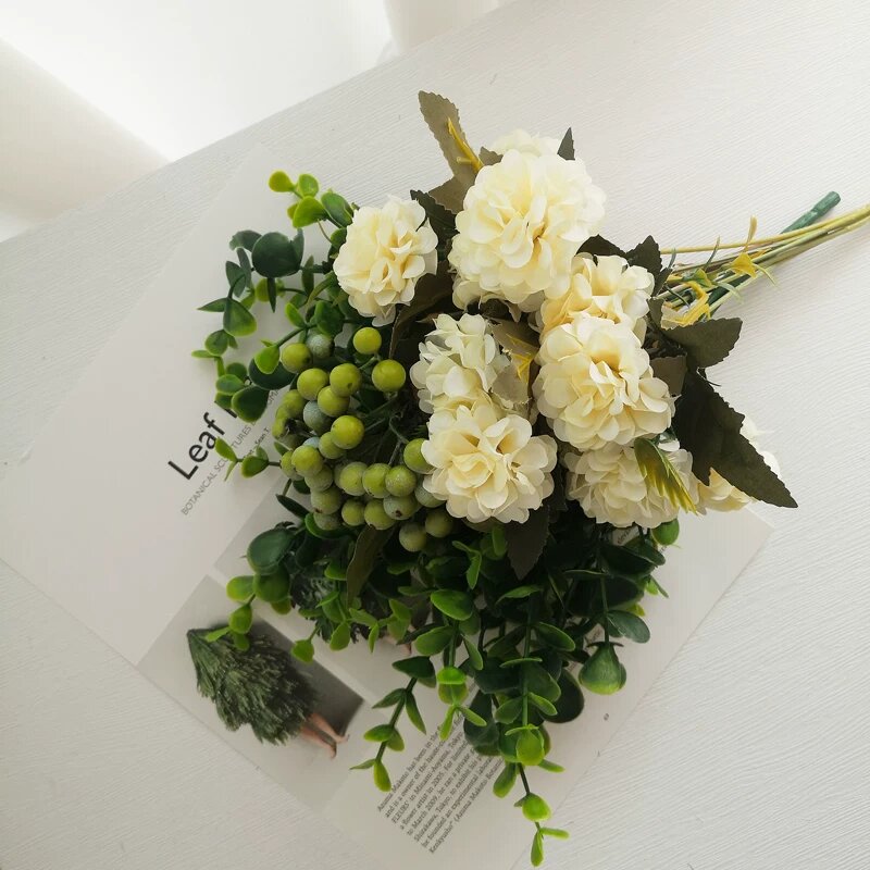 Маленькие свежие искусственные цветы, искусственные растения, для гостиной, спальни, под телевизор, цветочные