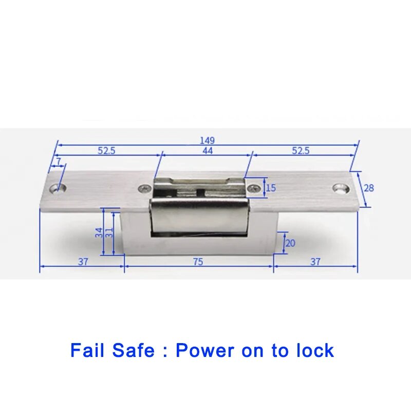 Электрический замок BADODOSECURITY Fail safe, 12В, 150KA, 400 кг