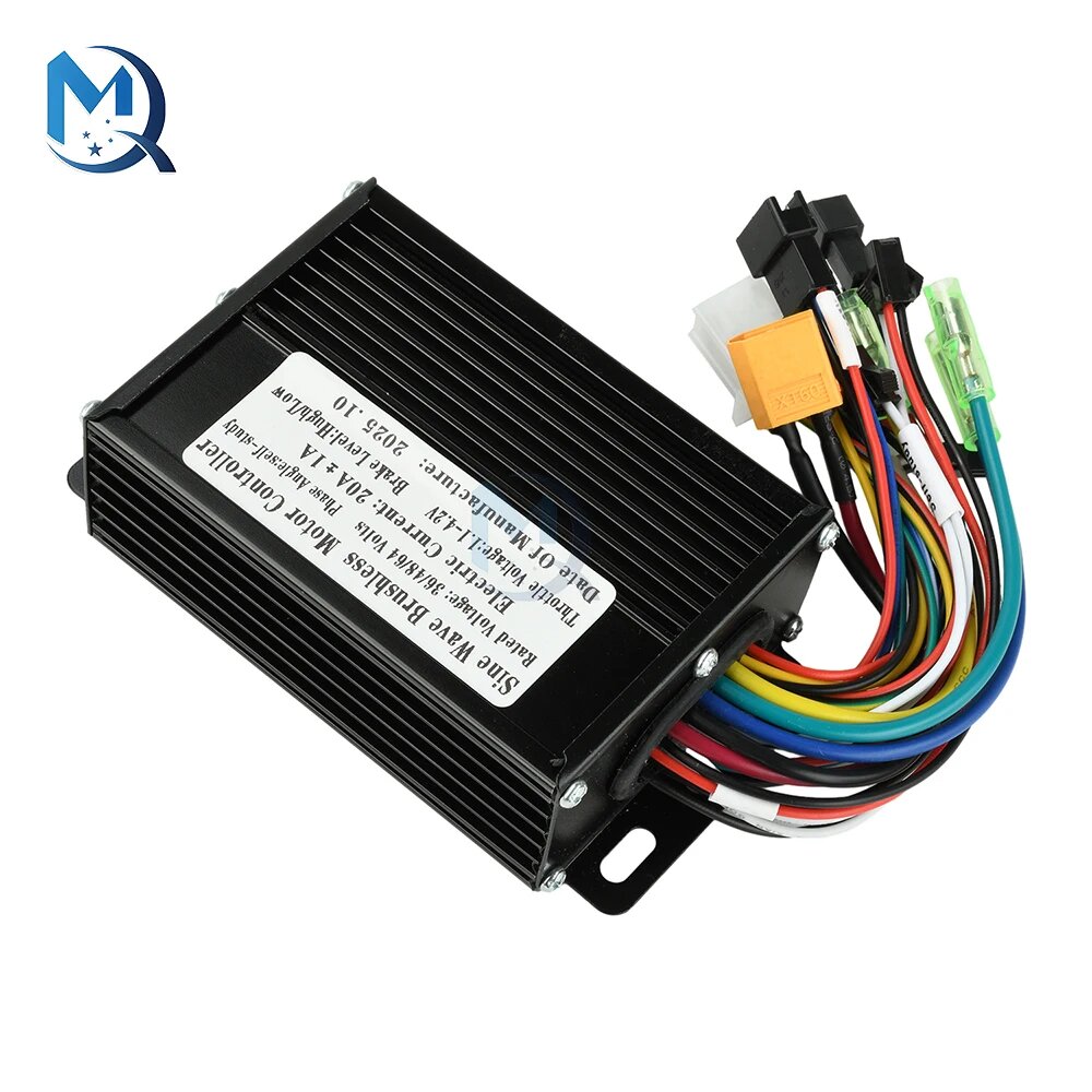 Контроллер двигателя Ziqqucu 36/48В 20А синусоидальный для электровелосипеда 350-500Вт