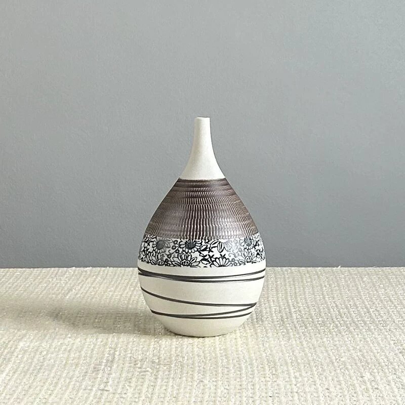 Новая керамическая ваза в стиле шинуазри, чайная комната, дзен, ваза для цветов, антикварное украшение для дома,
