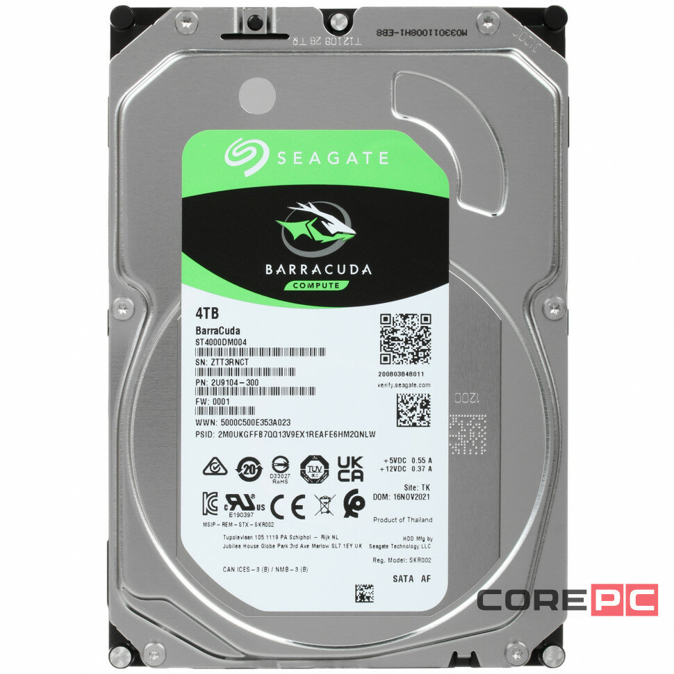 Жесткий диск для комрьютера Seagate 4000 Gb (ST4000DM004) Форм-фактор 3.5