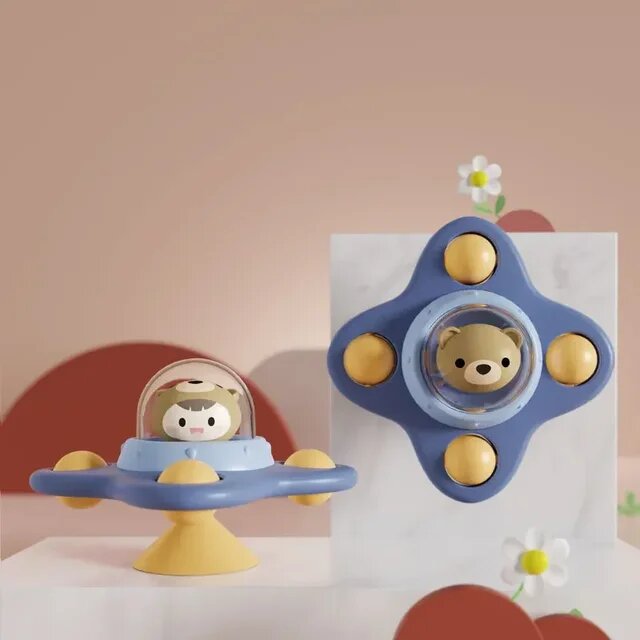 Забавные игрушки для купания малышей: спиннер на присоске, мультяшные погремушки, игрушки-антистресс для детей и мальчиков, подарок.