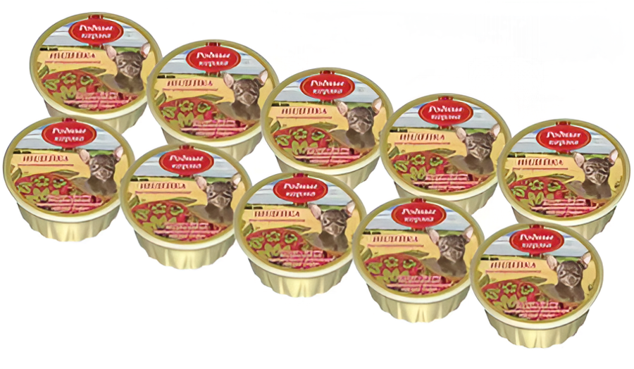 Родные корма 10 шт по 125 г полнорационный, консервированный корм для собак, паштет из индейки по-строгановски